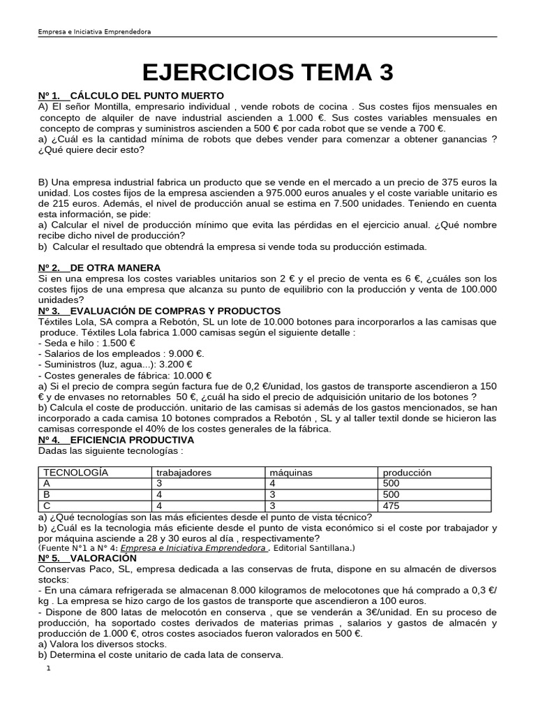 Ej - Tema3 2024 Castellano | PDF | Gestión de recursos humanos | Business