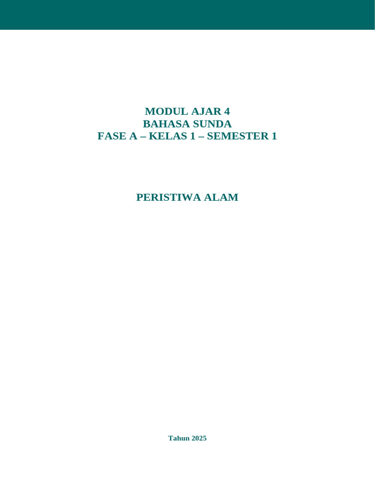 Modul Ajar 4 Kajadian Alam | PDF