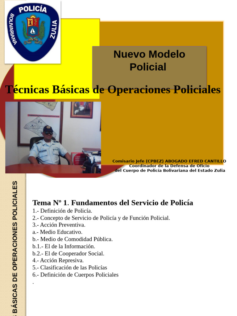 Tecnicas Basicas de Operaciones Policiales Tema 1 E1 | PDF | Policía ...