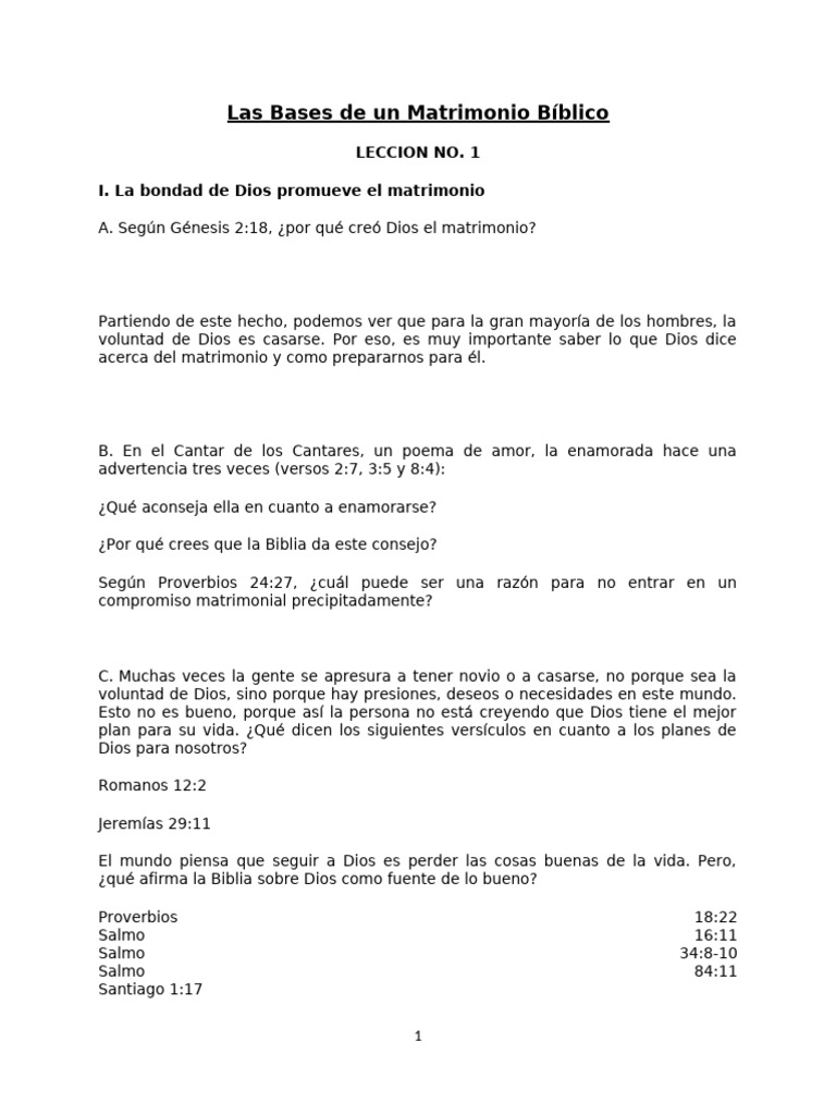 Las Bases de Un Matrimonio Bíblico | PDF | Contenido bíblico | Creencia religiosa y doctrina