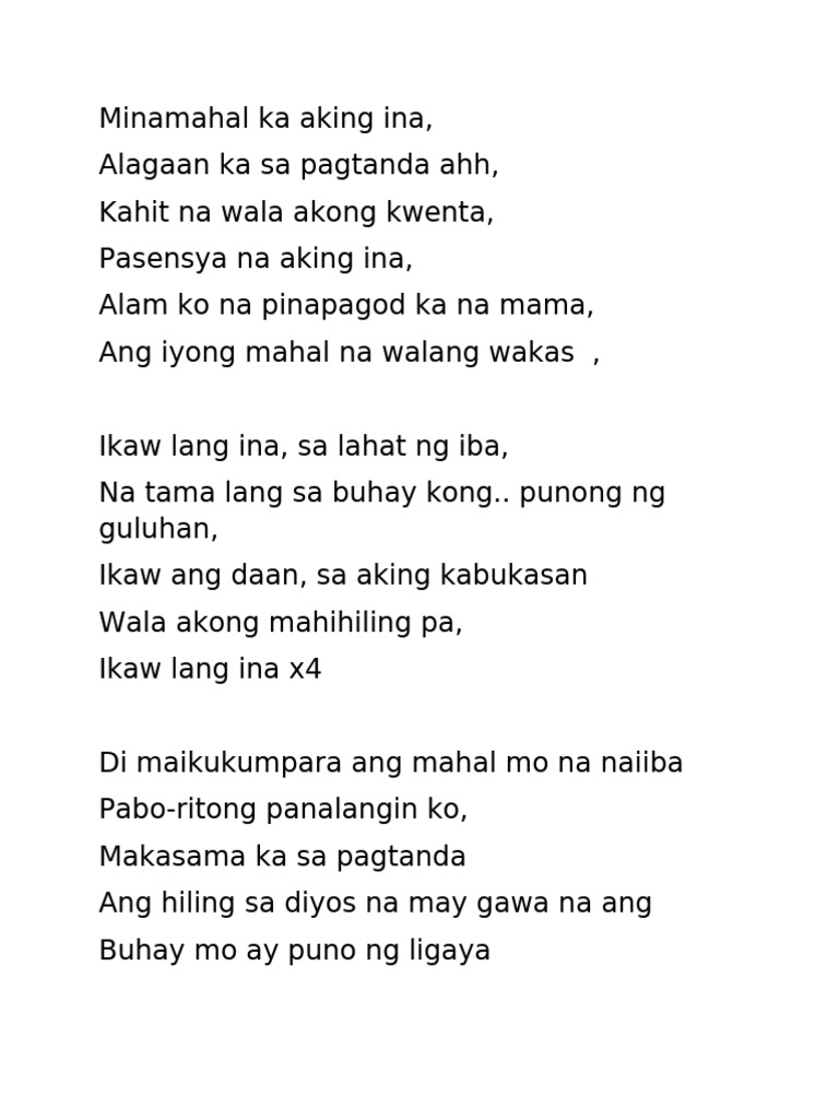 Minamahal Ka Aking Ina | PDF