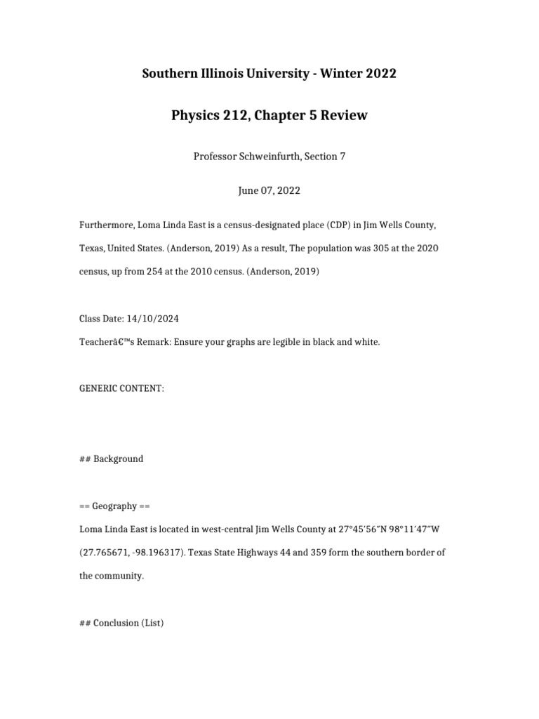 Physics 212 Chapter 5 Review | PDF | Society Of The United States | The ...