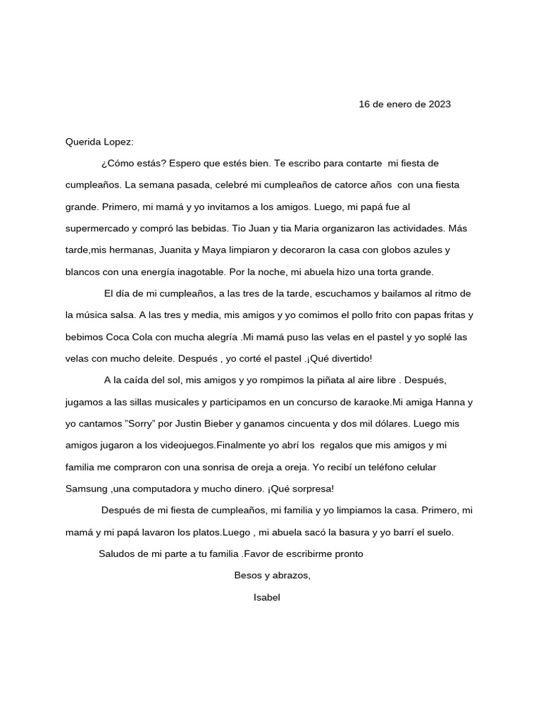 Spanish Letter | PDF