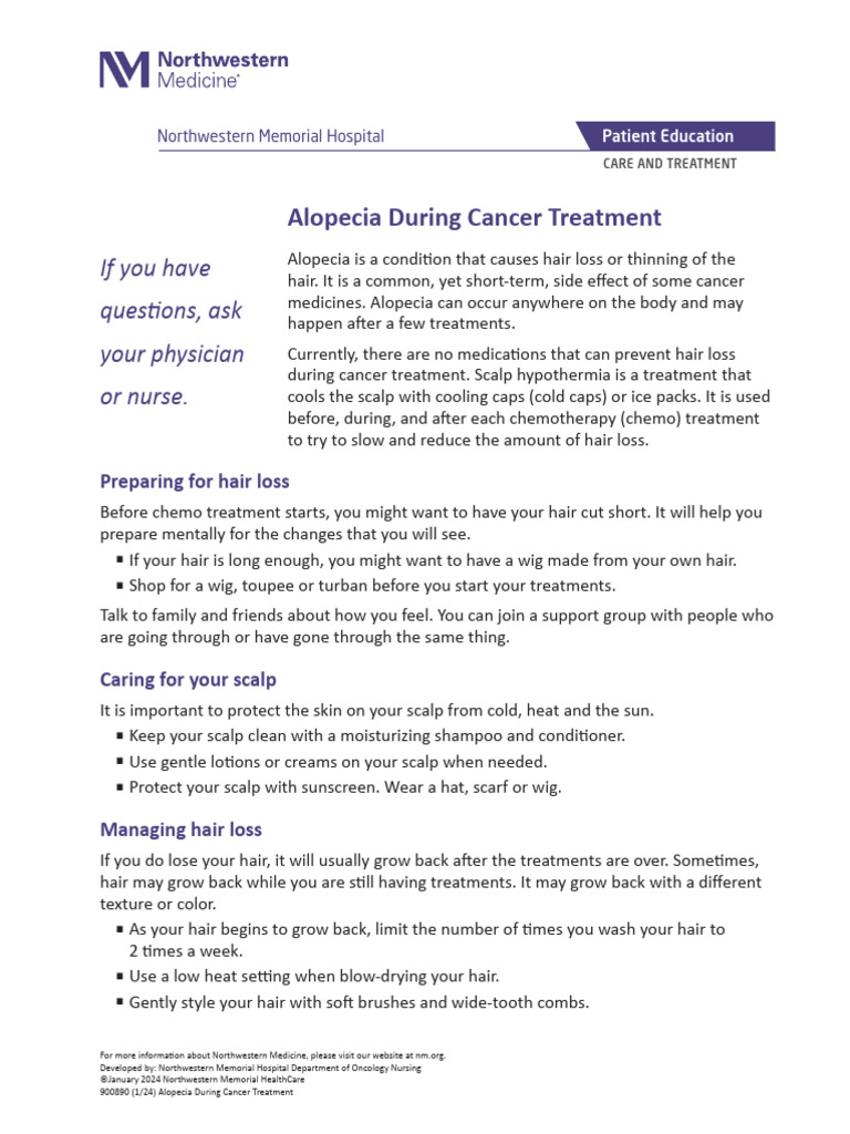 Managing Alopecia in Cancer Patients | PDF | Hair Loss | Chemotherapy