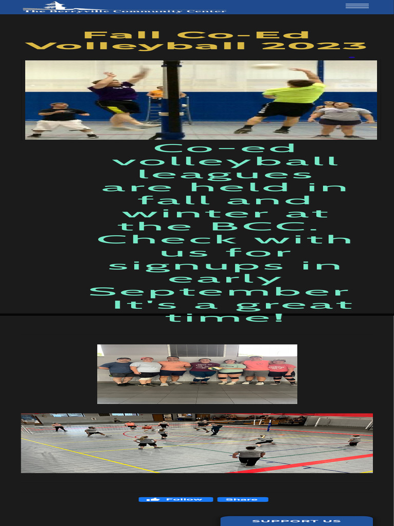 Coed Volleyball - Berryville Community Center | PDF