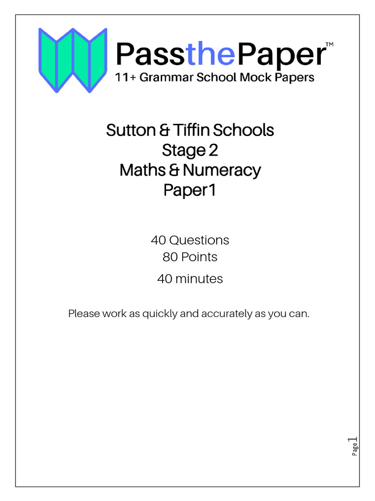 Tiffin Stage 2 Maths Assessment | PDF | Euclidean Geometry | Geometry
