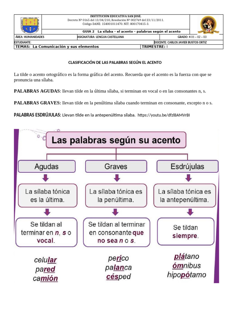 GUIA-SILABA-Y-ACENTO | PDF | Idiomas | Estudios de idiomas extranjeros