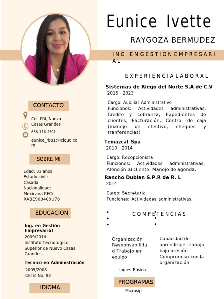CV Eunice Ivette Raygoza Bermudez 2 | PDF