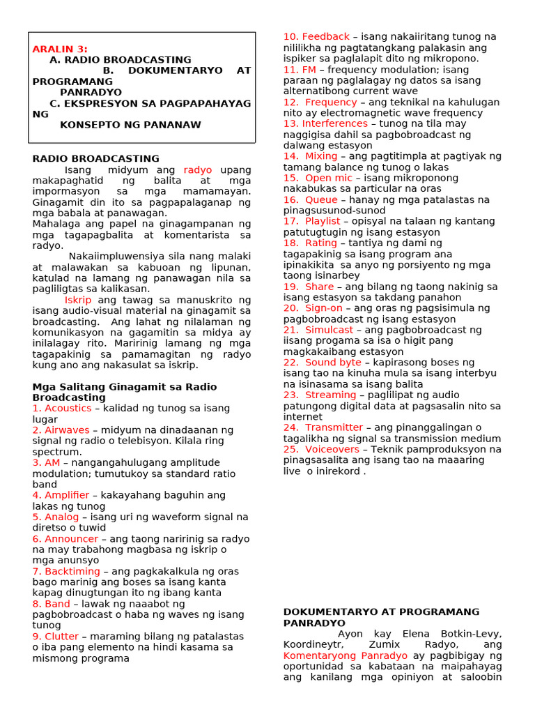 Q3 Input Aralin 3 | PDF