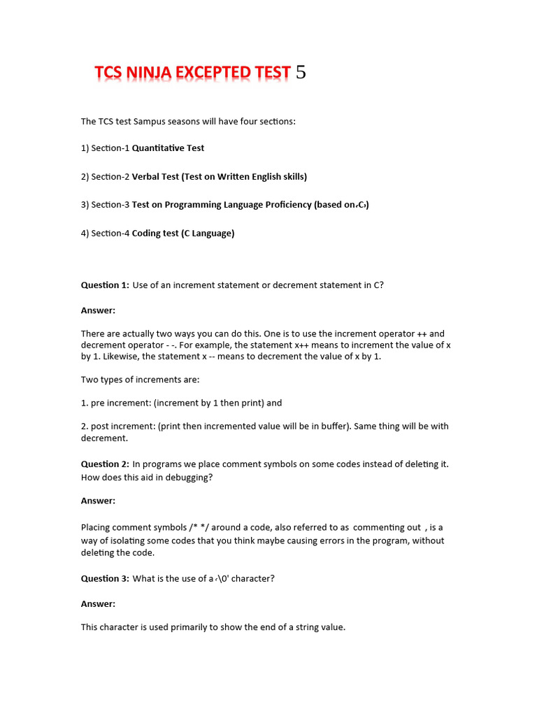 Tcsninja5 Pdf Integer Computer Science Computer Science