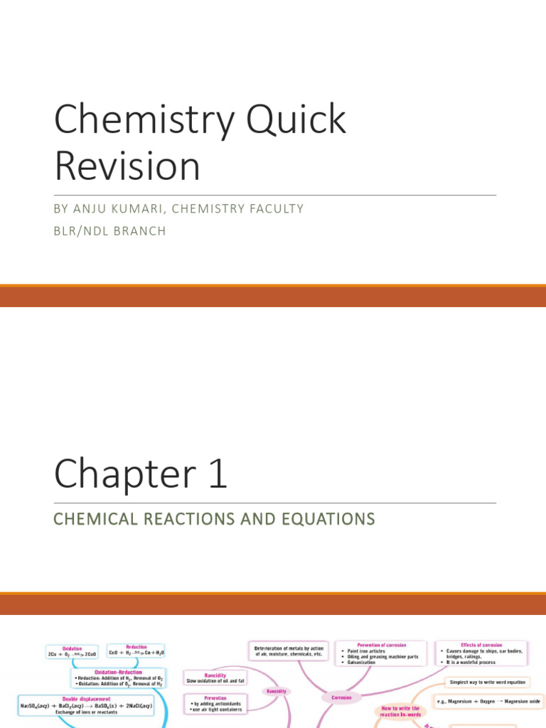 Chemistry Revision: Reactions & Concepts | PDF | Chemical Reactions ...