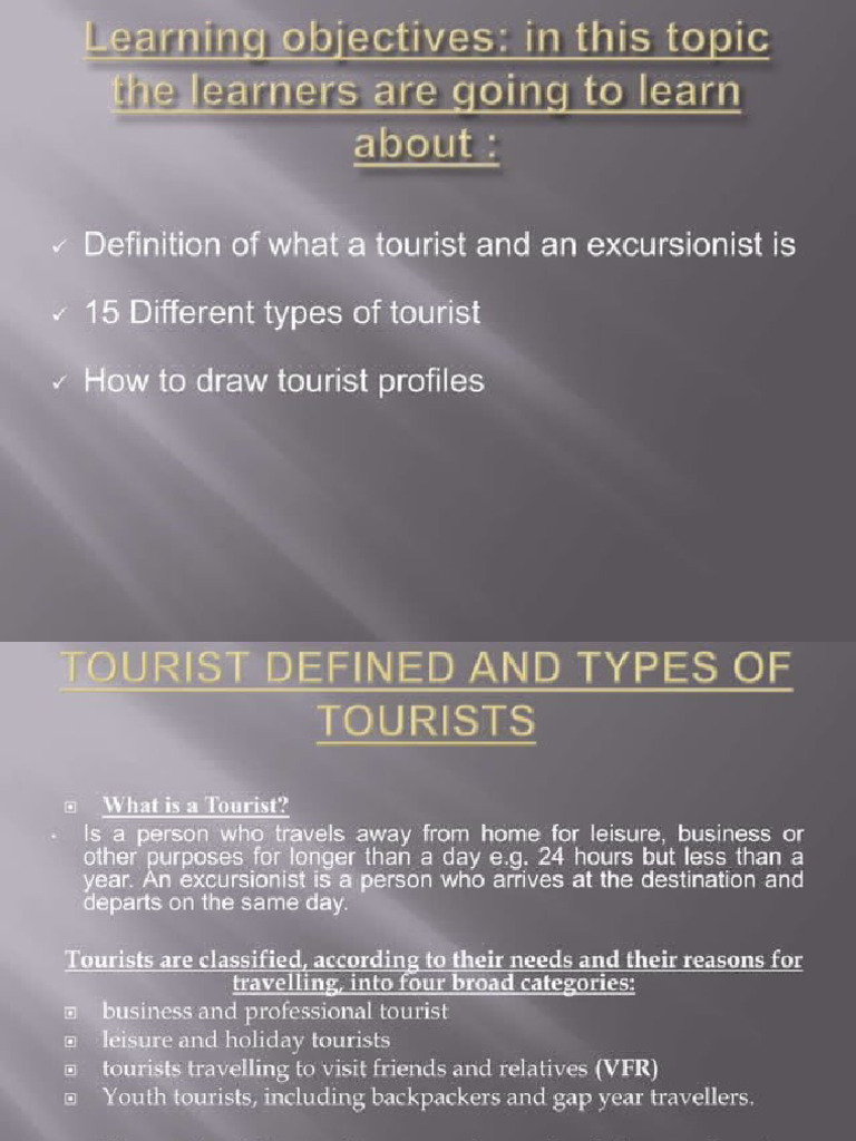 Types of Tourist | PDF