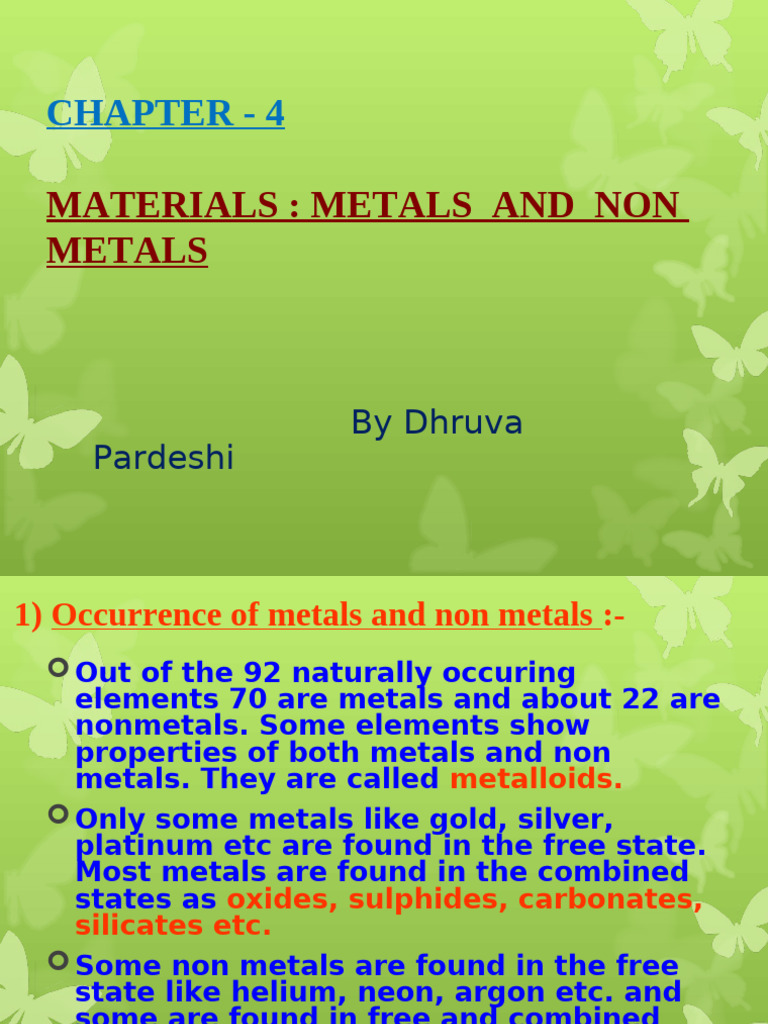 Metals and Non-Metals Overview | PDF | Metals | Magnesium