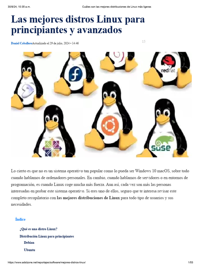 Las Mejores Distros de Linux Para Principiantes y Avanzados | PDF ...
