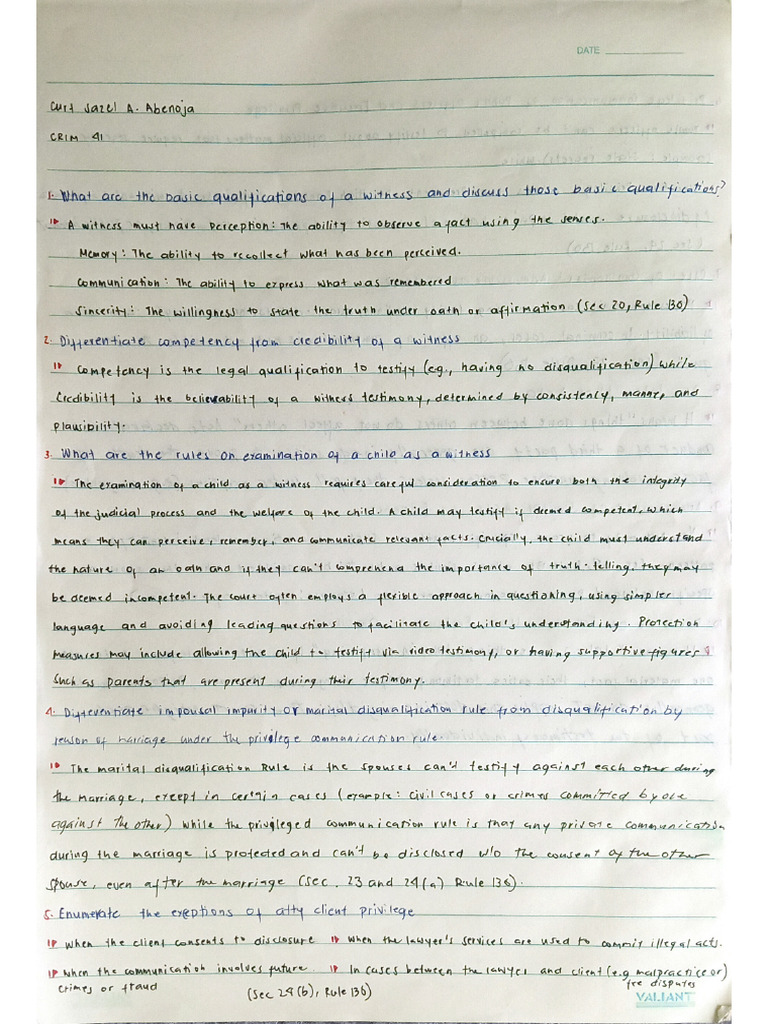 Abenoja - Evidence | PDF