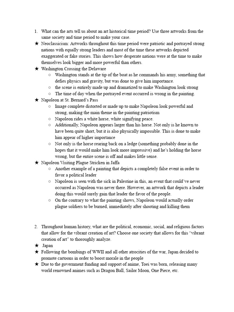 Art History Survey II Final | PDF | Anime | The Arts