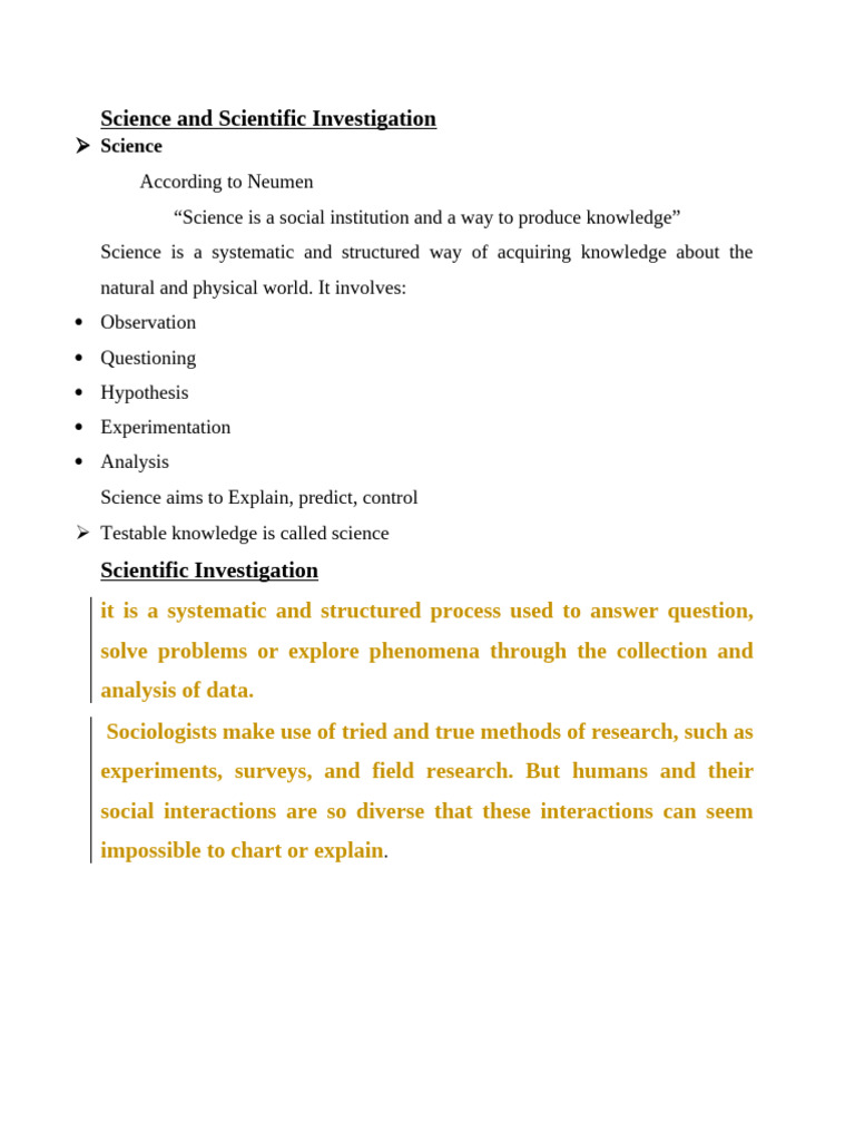 CH 2 Science and Scientific Investigation | PDF | Scientific Method ...