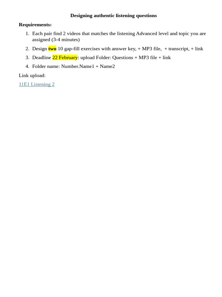 design listening - pair work 2 | PDF
