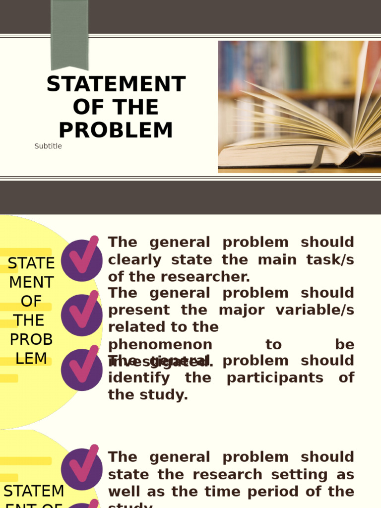 Statement of The Problem | PDF | Question | Cognition