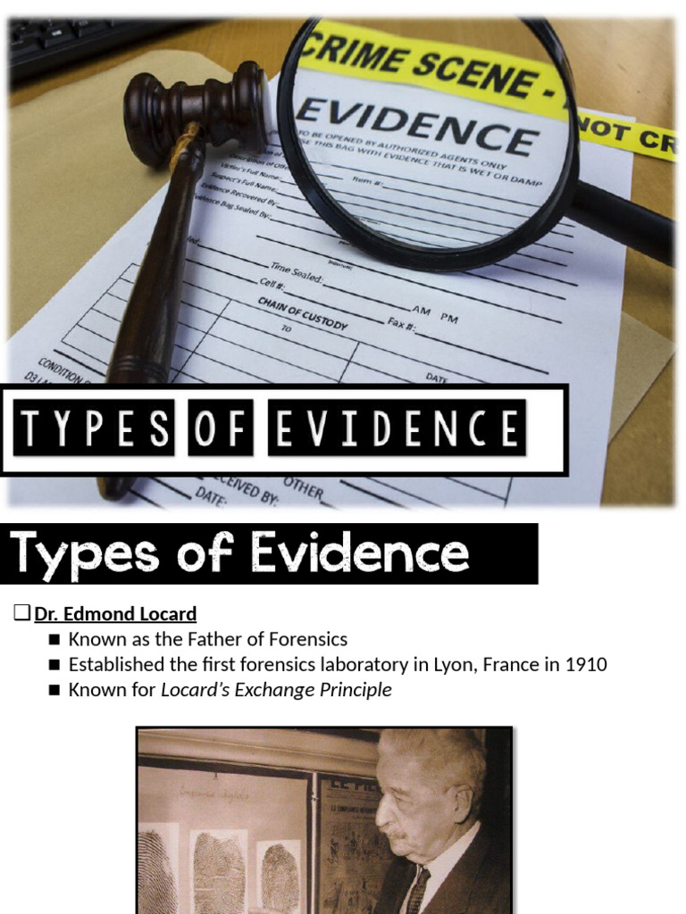Types of Evidence Lesson (Updated) | PDF | Forensic Science ...