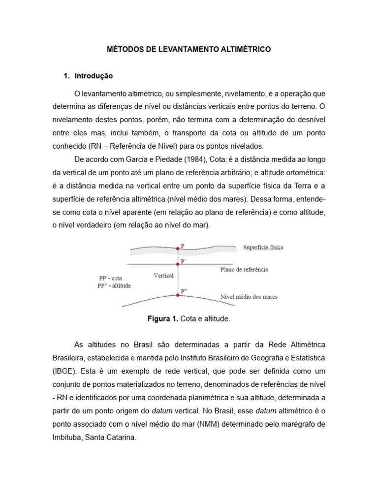 Métodos de Levantamento Altimétrico | PDF | Geofísica | Tecnologia ...