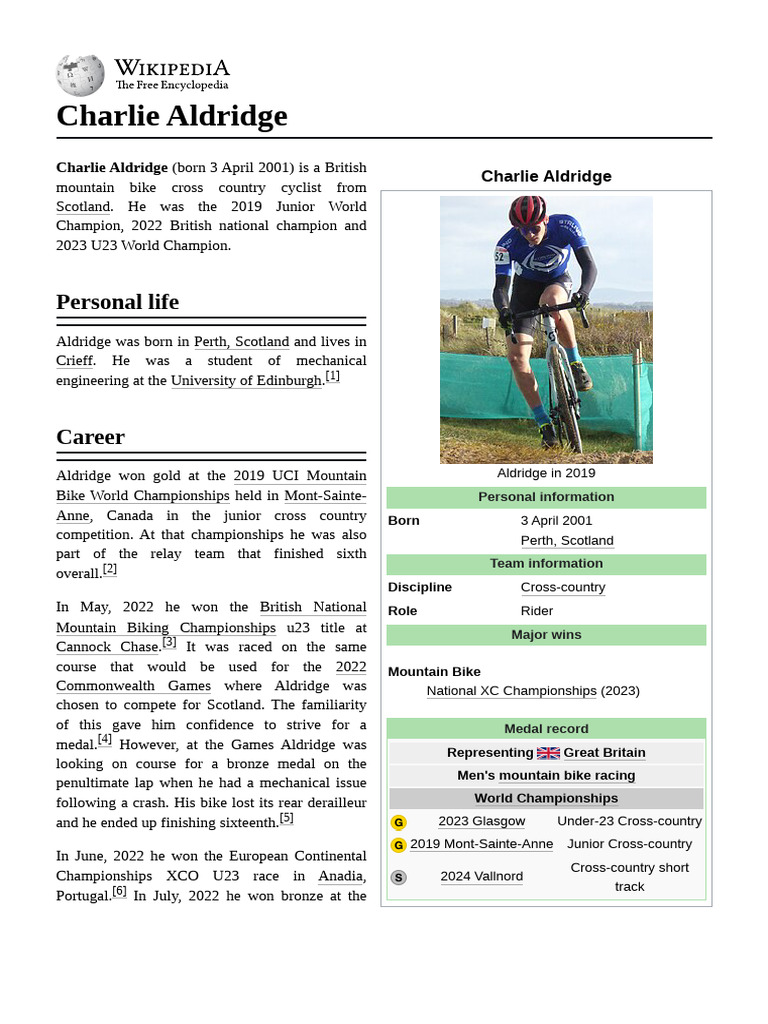 Charlie_Aldridge | PDF | Cycle Sport | Cycle Racing