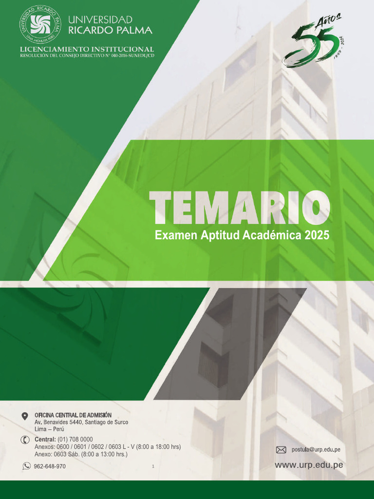 Temario Ex - Aptitud 2025-I | PDF