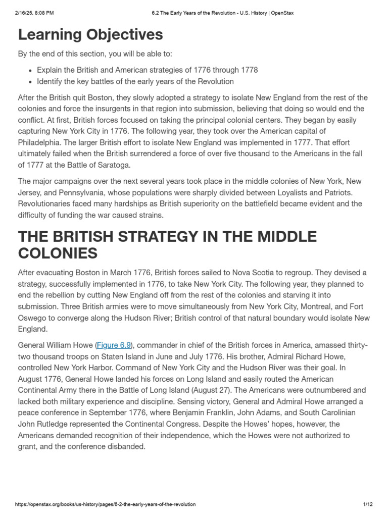 British and American Strategies 1776-1778 | PDF | Valley Forge ...