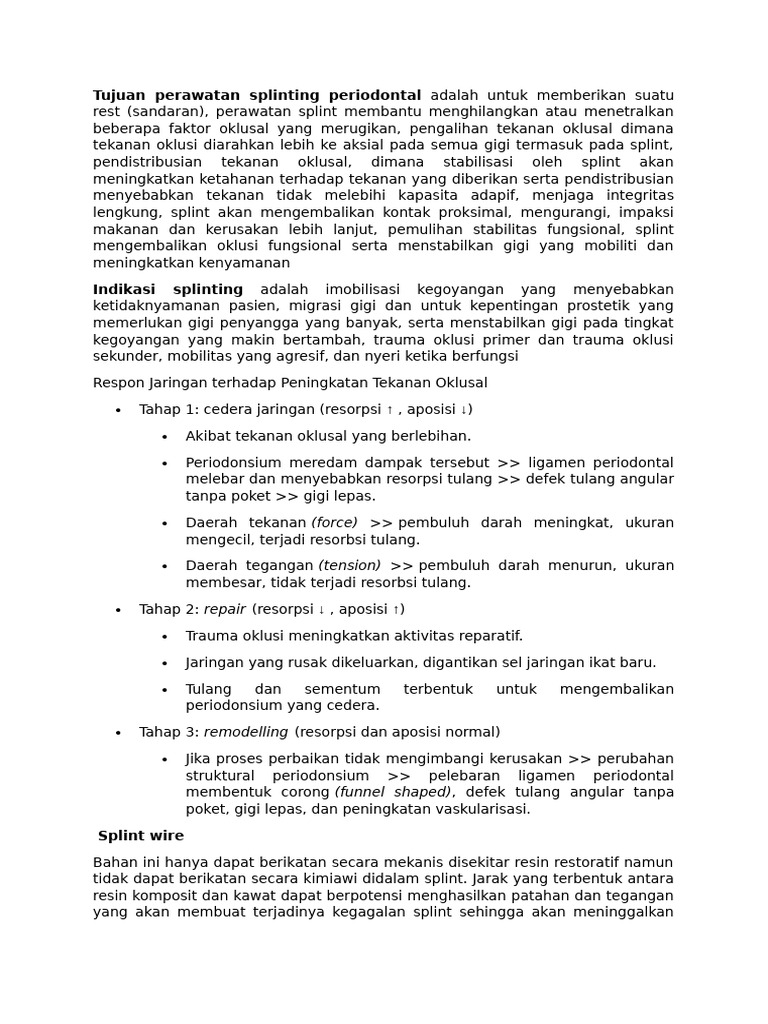 Catatan Diskusi Splinting | PDF