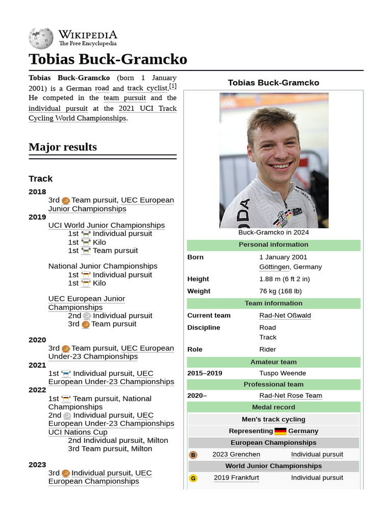 Tobias Buck-Gramcko | PDF | Cycle Sport | Sports