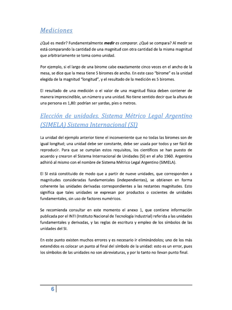 Mediciones y Unidades | PDF