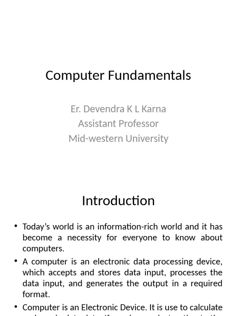 Puter Fundamentals | PDF | Computer Data Storage | Byte