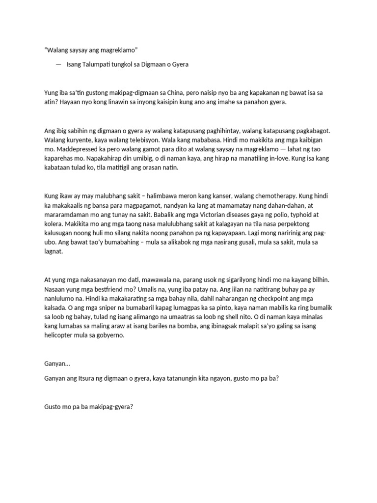 TALUMPATI by Faith | PDF