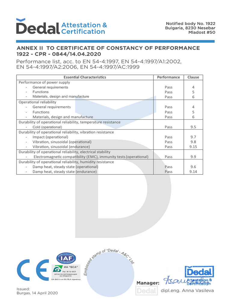 Certificate ANNEX II | PDF