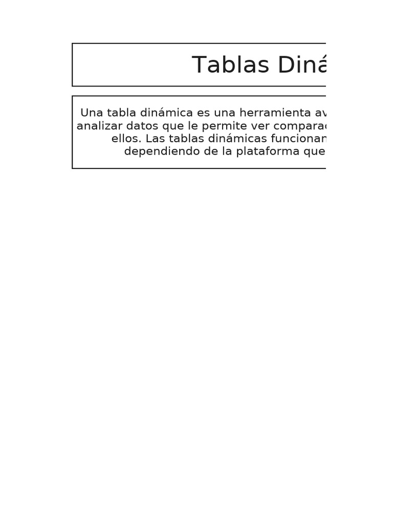 Tutorial Tablas Dinámicas | PDF