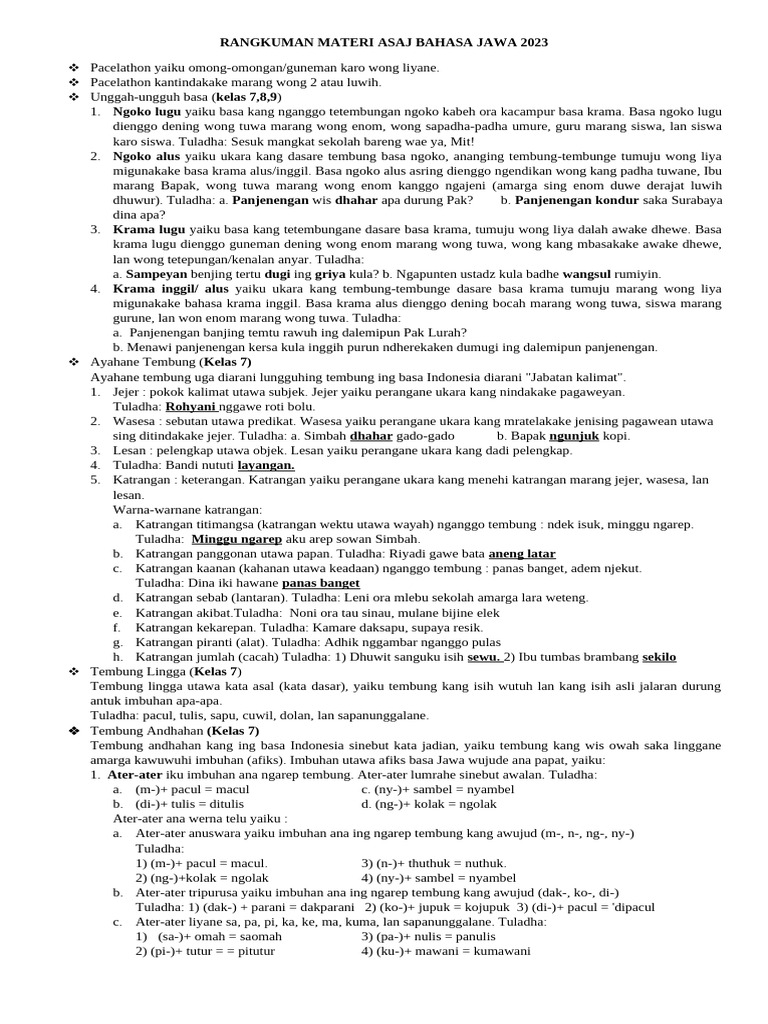 Modul Bahasa Jawa Us | PDF