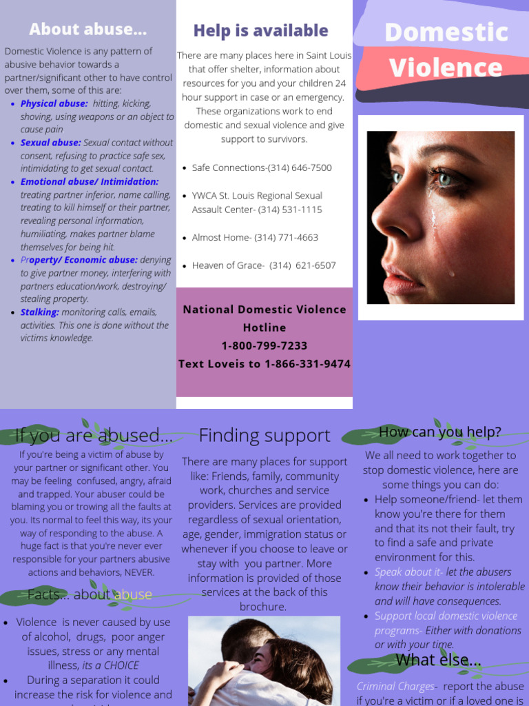 Domestic Violence Brochure | PDF | Domestic Violence | Violence