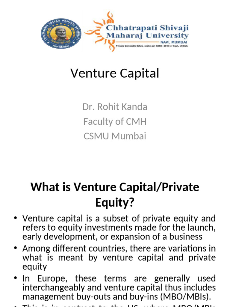 Understanding Venture Capital Financing | PDF | Venture Capital ...