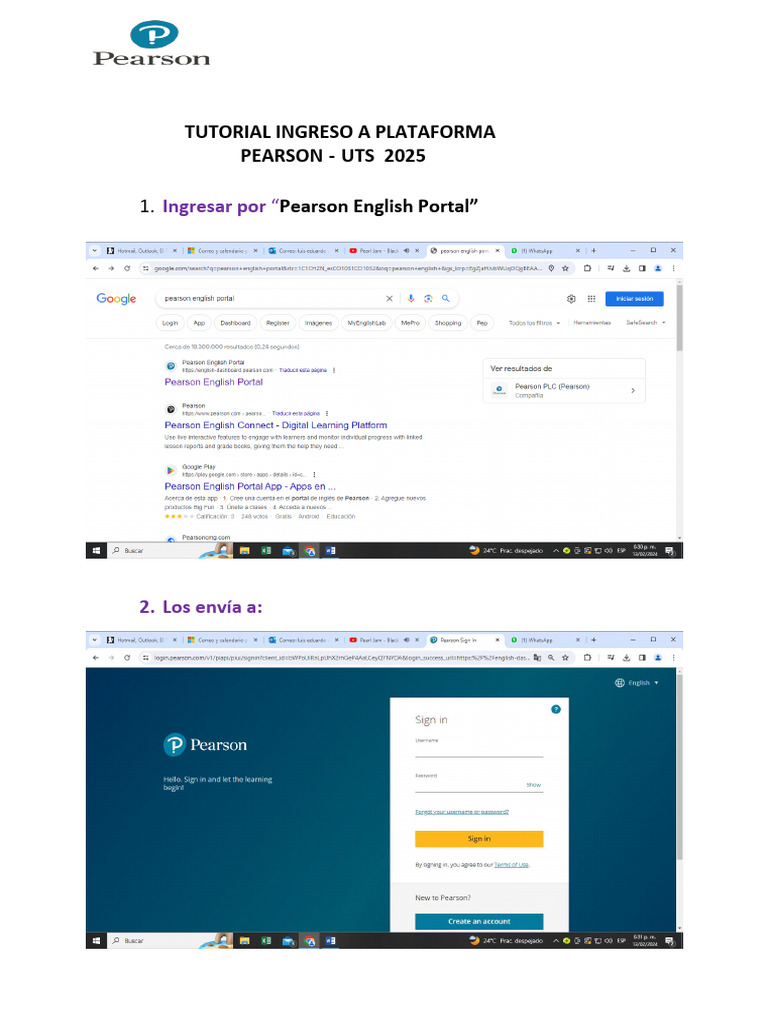 Tutorial Uts Plataforma Pearson 2025 | PDF