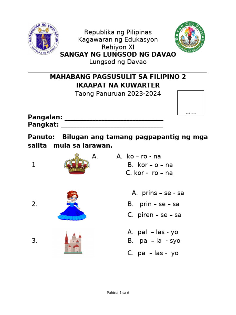 TQ_Filipino 2 Q4 | PDF