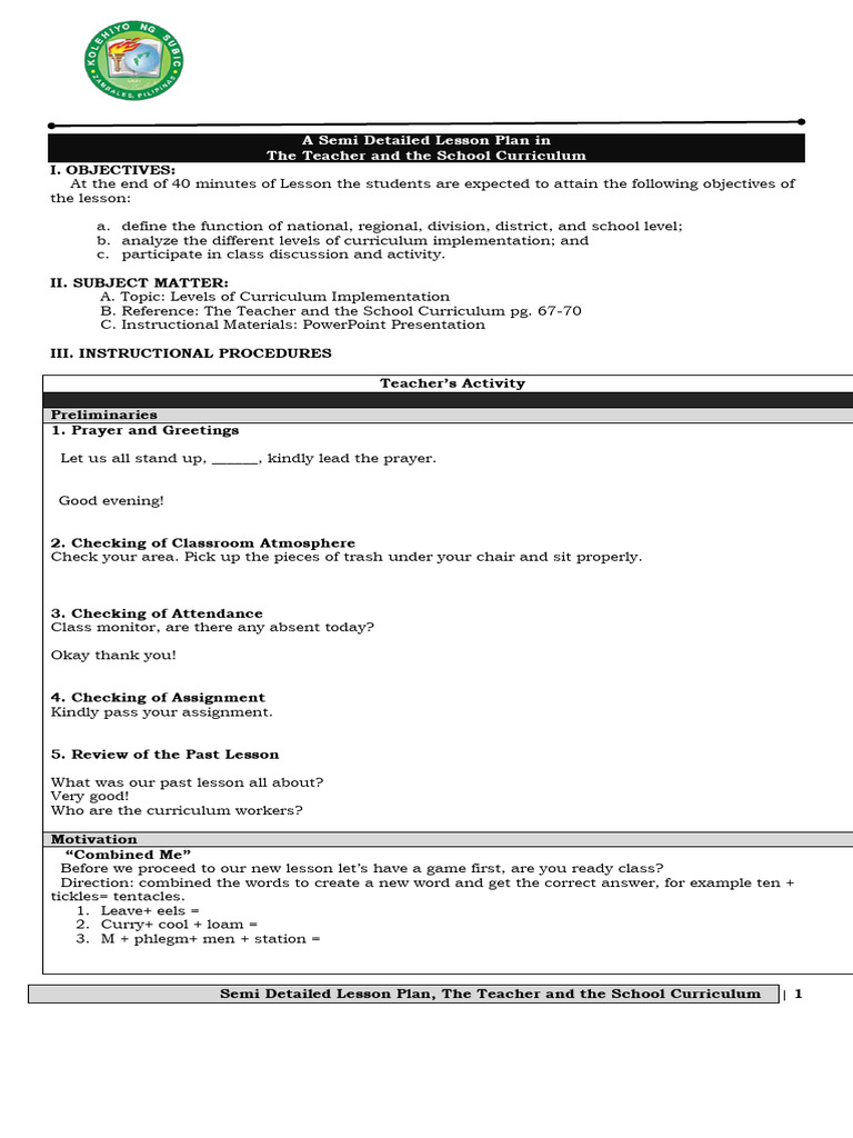 Levels of Curriculum Implementation | PDF | Curriculum | Schools