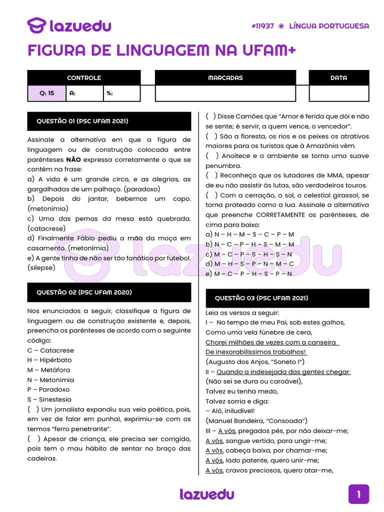 Figuras de Linguagem Na UFAM | PDF | Metáfora