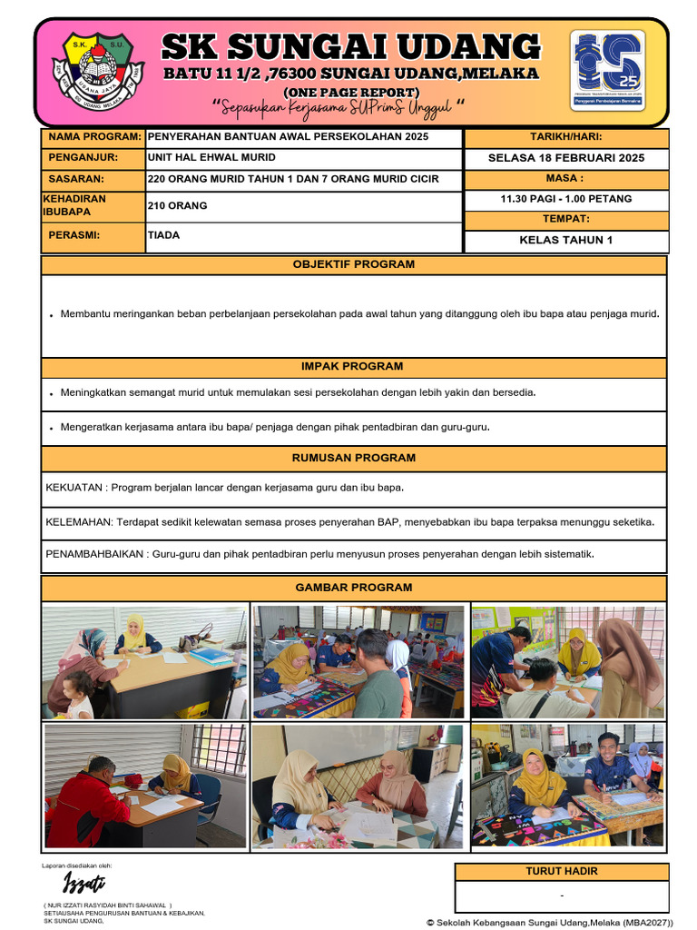 Opr Pelaporan Bergambar 2024 Sksu | PDF