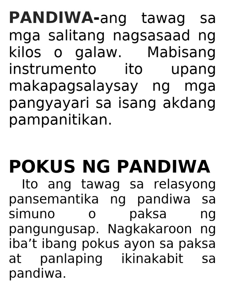 Q1 Pokus NG Pandiwa | PDF