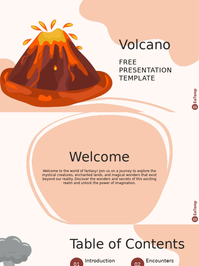 Volcano PowerPoint Template by EaTemp | PDF | Elves | Fantasy