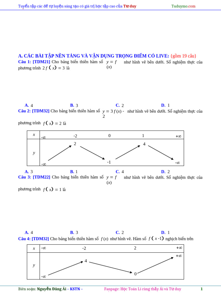 ĐỀ TDM12X02 - ĐTL - LẬP BBT HÀM BIẾN ĐỔI | PDF