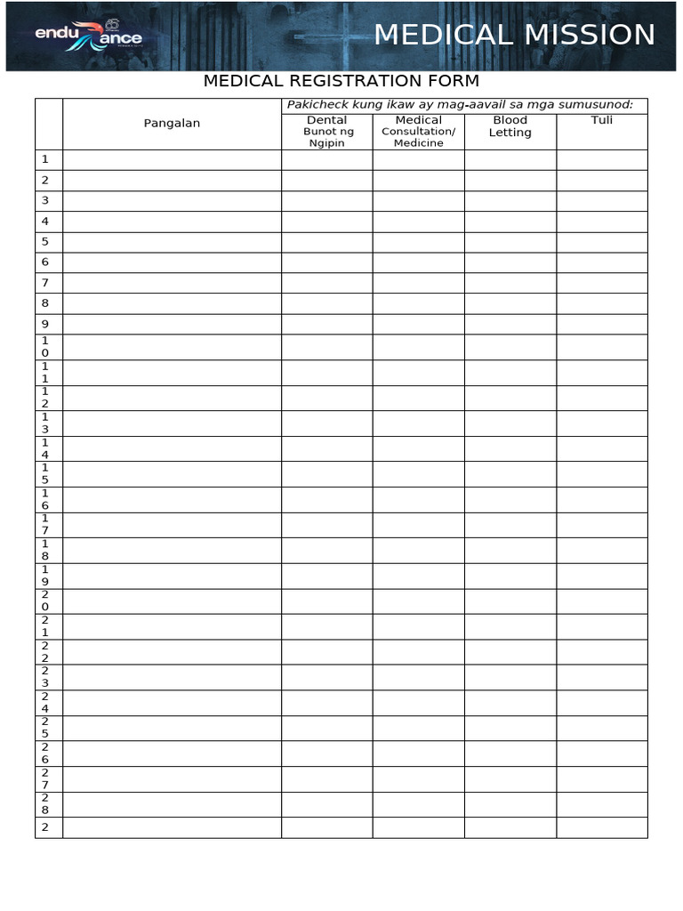 Medical Mission Registration Form | PDF