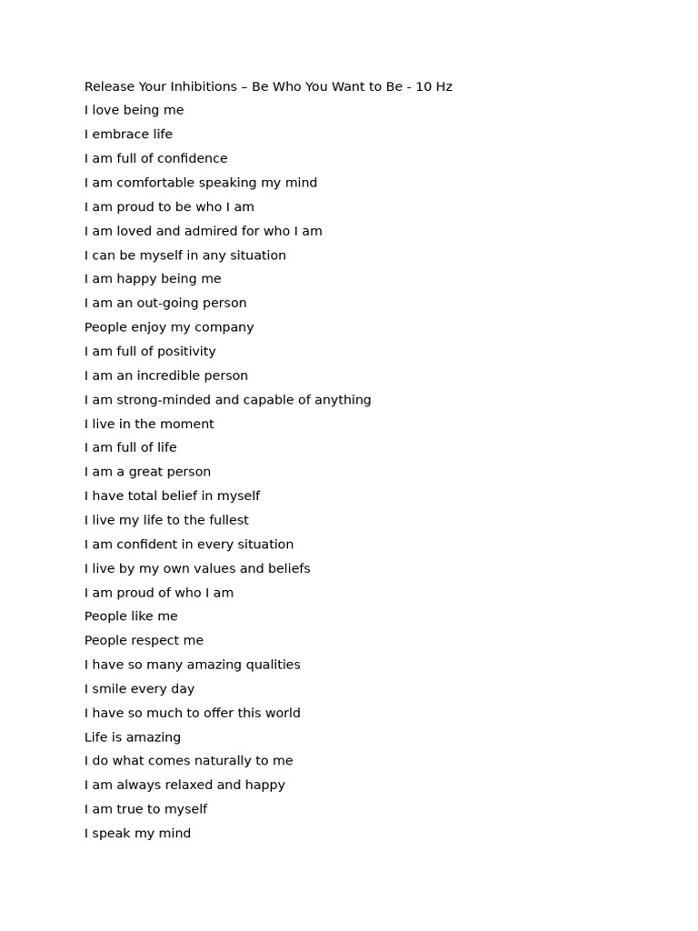 Release Your Inhibitions | PDF