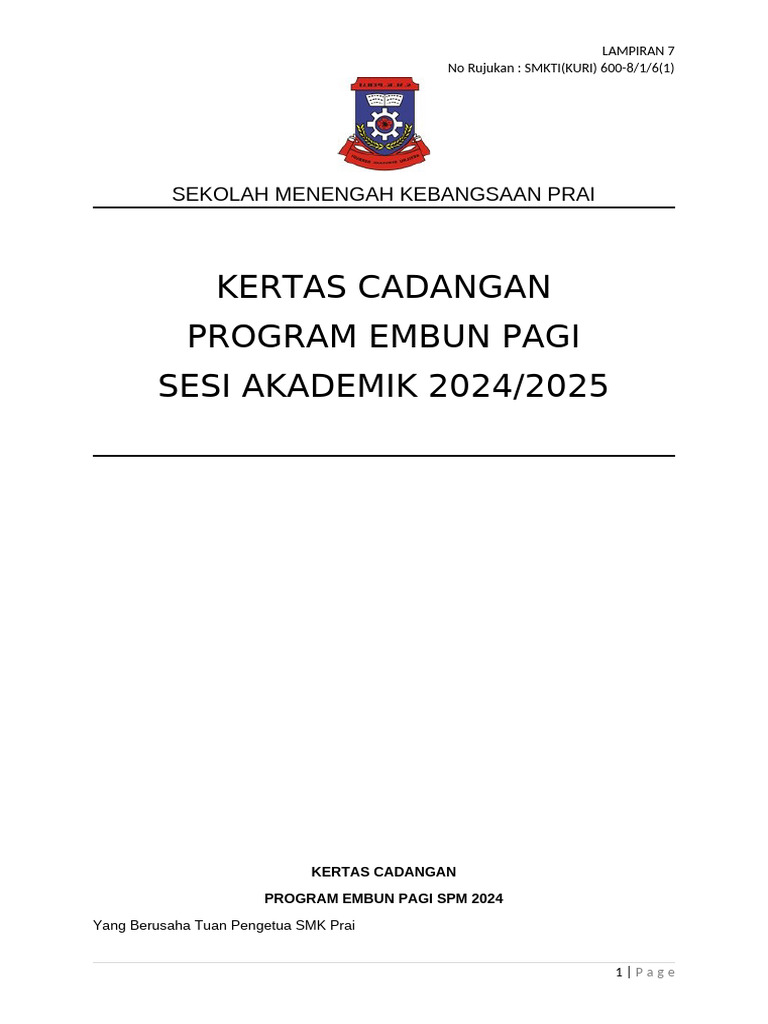 KERTAS KERJA Embun Pagi | PDF