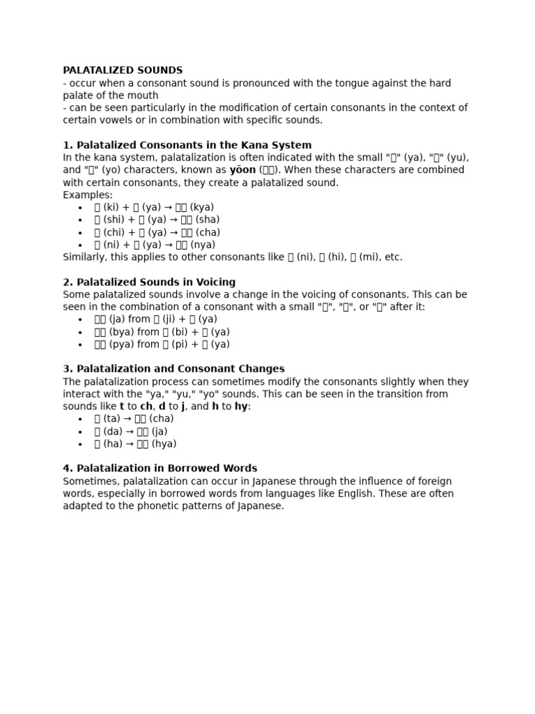 Palatalized Sounds | PDF